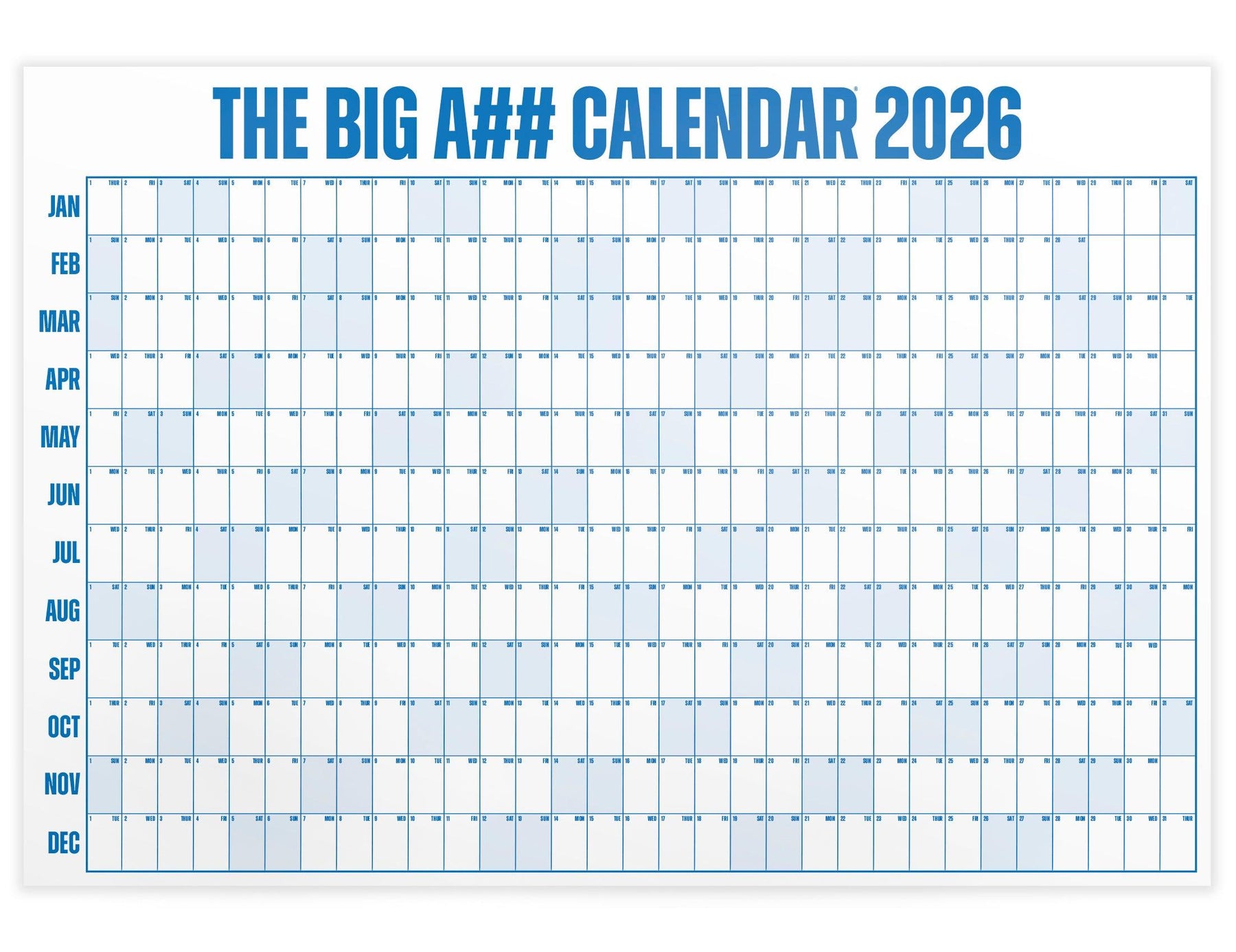 Yearly Dry Erase Wall Calendar 2025 | The Big A## Calendar