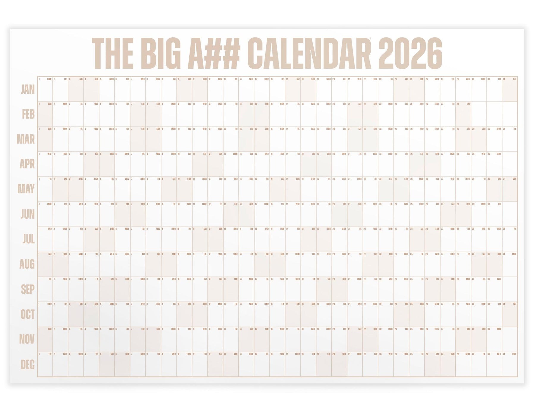 Yearly Dry Erase Wall Calendar 2025 | The Big A## Calendar