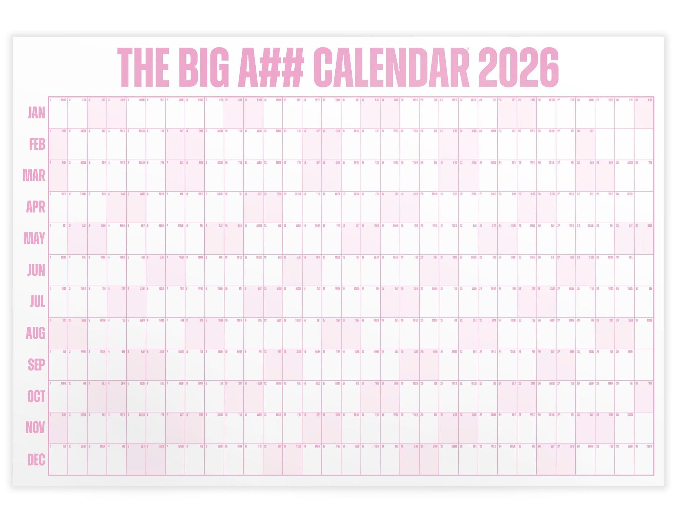 Yearly Dry Erase Wall Calendar 2025 | The Big A## Calendar