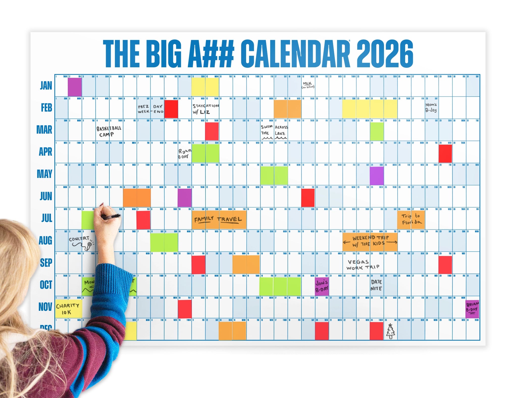 Yearly Dry Erase Wall Calendar | The Big A## Calendar