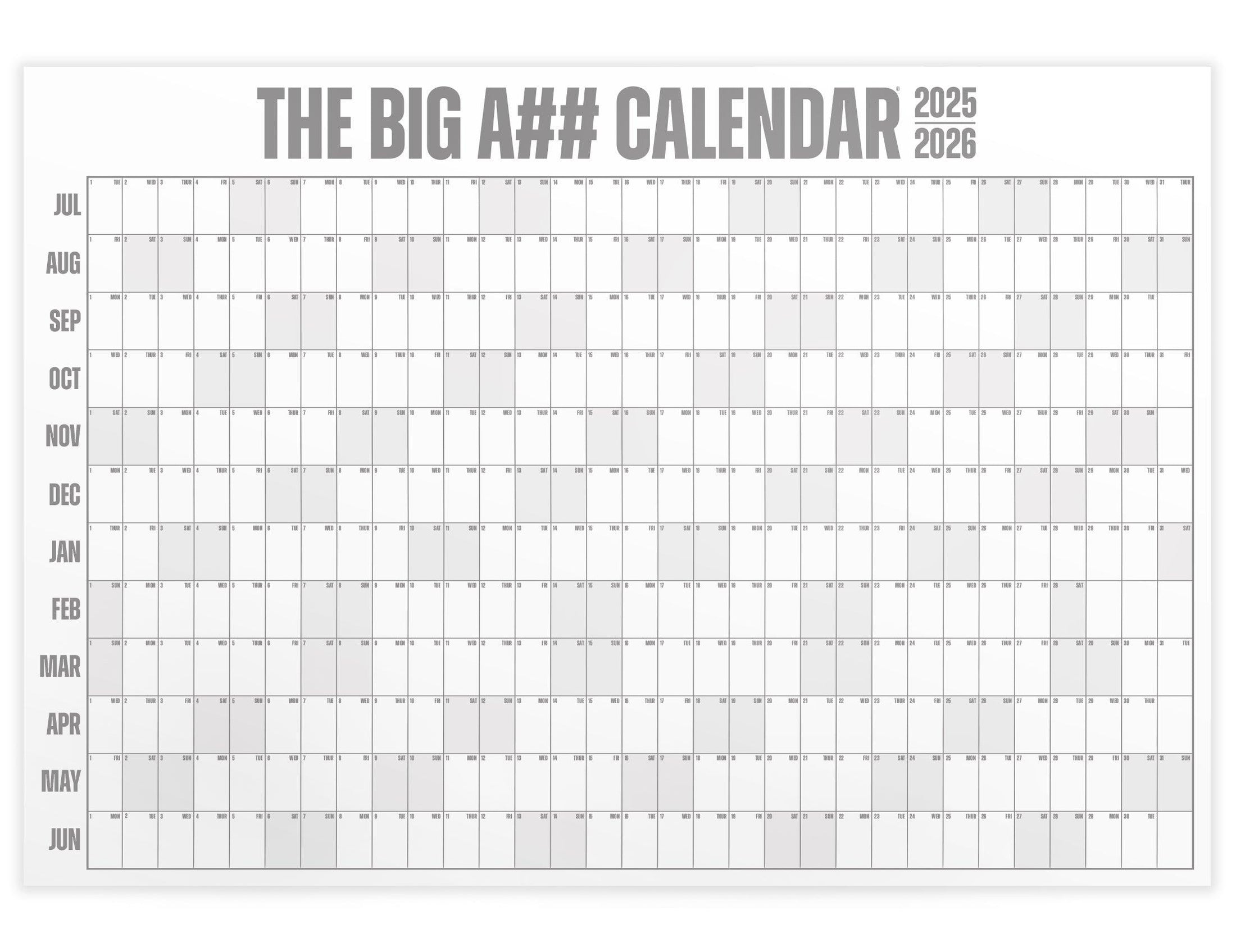 Mid-Year Calendar | The Big A## Calendar