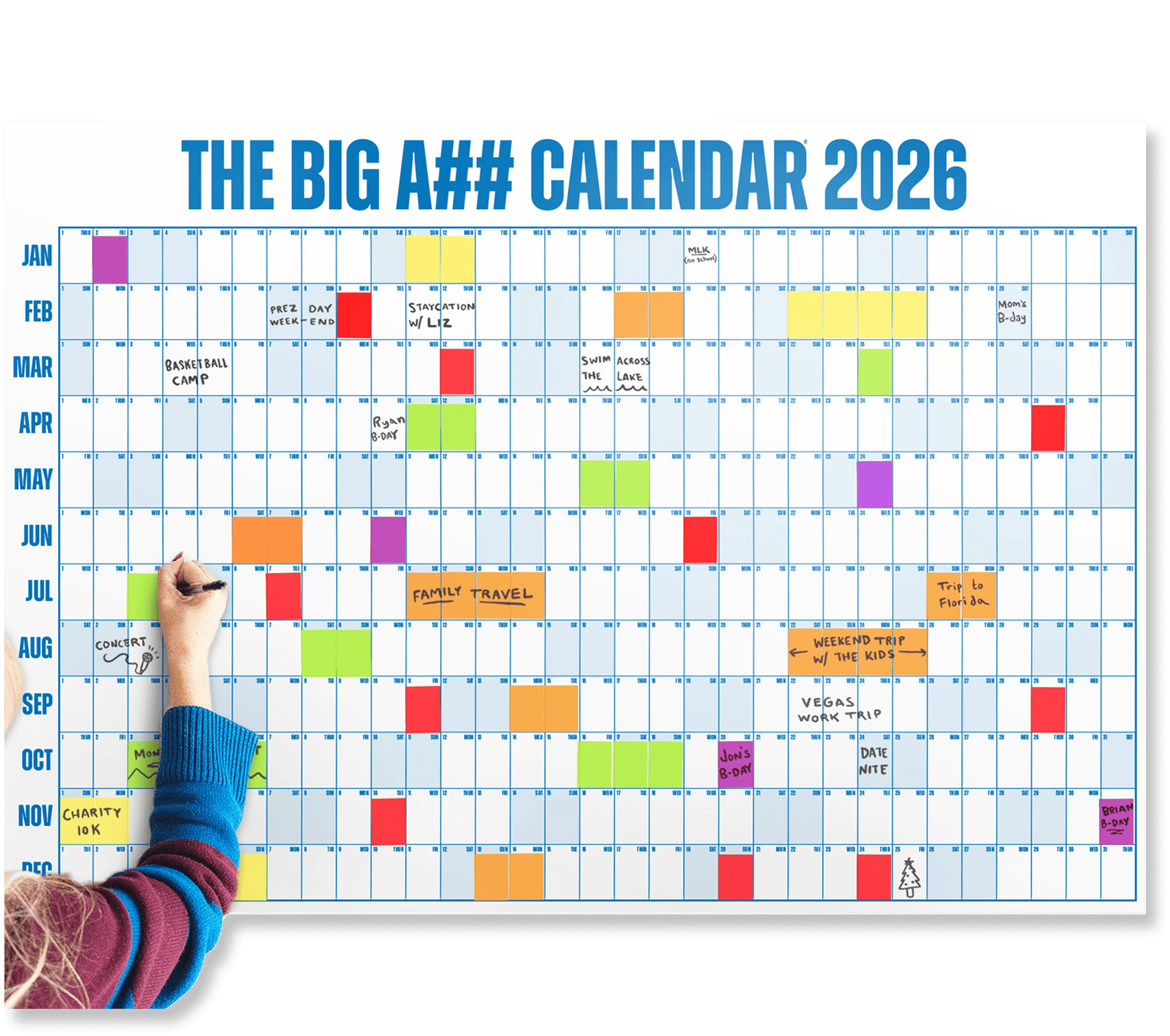 Yearly Dry Erase Wall Calendar | The Big A## Calendar
