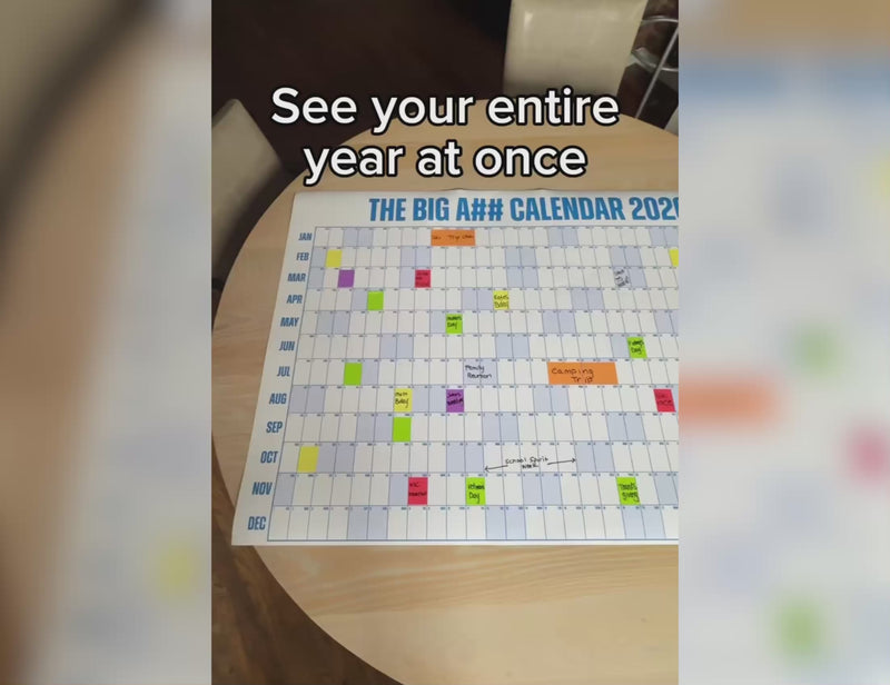 Yearly Dry Erase Wall Calendar | The Big A## Calendar